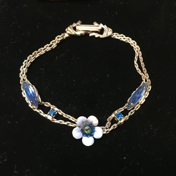 Jewelry | Vintage Sweet Blue Flower Bracelet | Poshmark